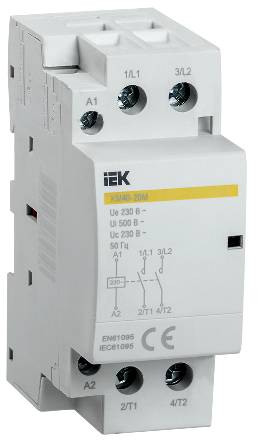 Контактор модульный КМ40-20М AC IEK (MKK11-40-20) - характеристики ...